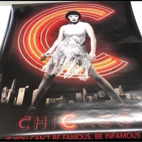 Art | Chicago Movie Poster With Red Neon Design | Poshmark